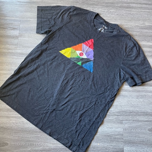 Poler | Shirts | Poler Graphic Tee Colorful Eye Triangle Pyramid Charcoal Grey Large | Poshmark